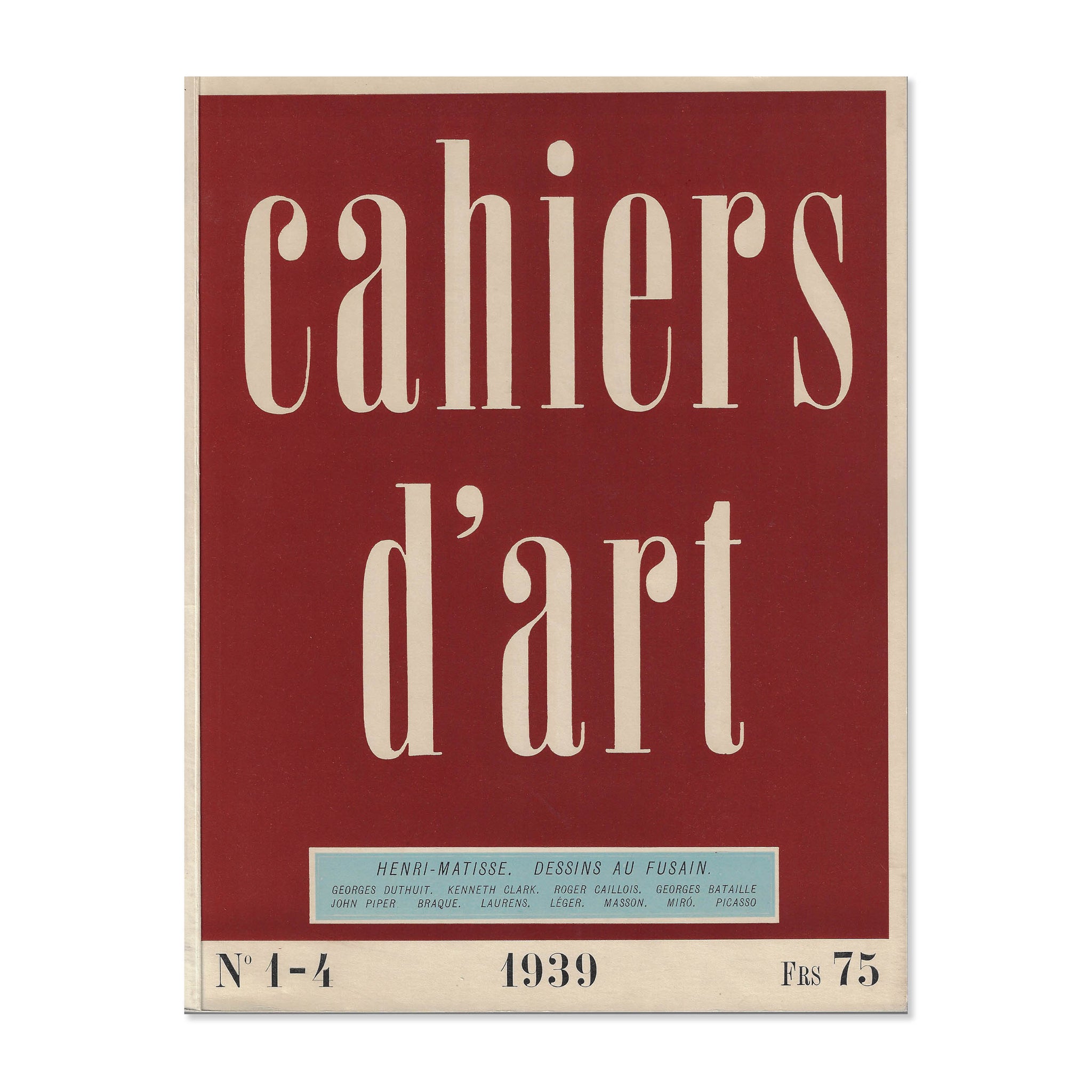 Cahiers d'Art, 1939, n°1-4. Henri Matisse : dessins au fusain.